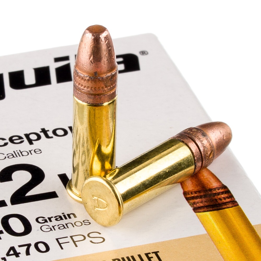 Aguila Interceptor .22 LR Ammunition 50 Rounds 40 Grain CPSP HV 1470 ...