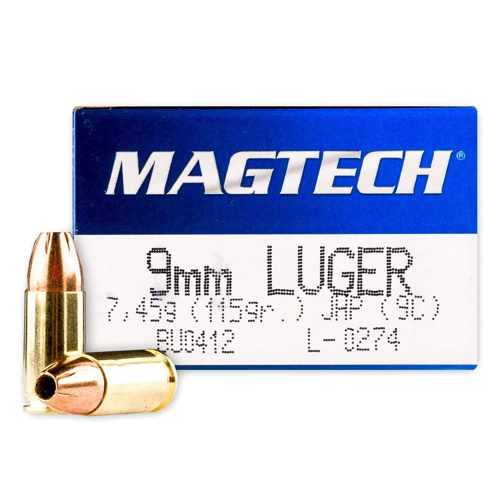 Magtech 9mm Luger Ammunition 1000 Rounds JHP 115 Grains