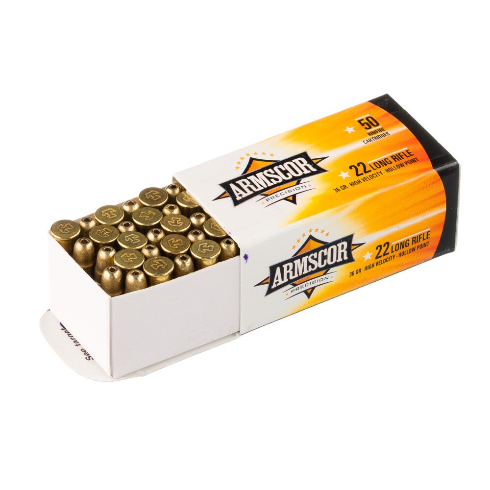 Armscor Precision .22 Long Rifle Ammunition 50 Rounds HP 36 Grain High ...