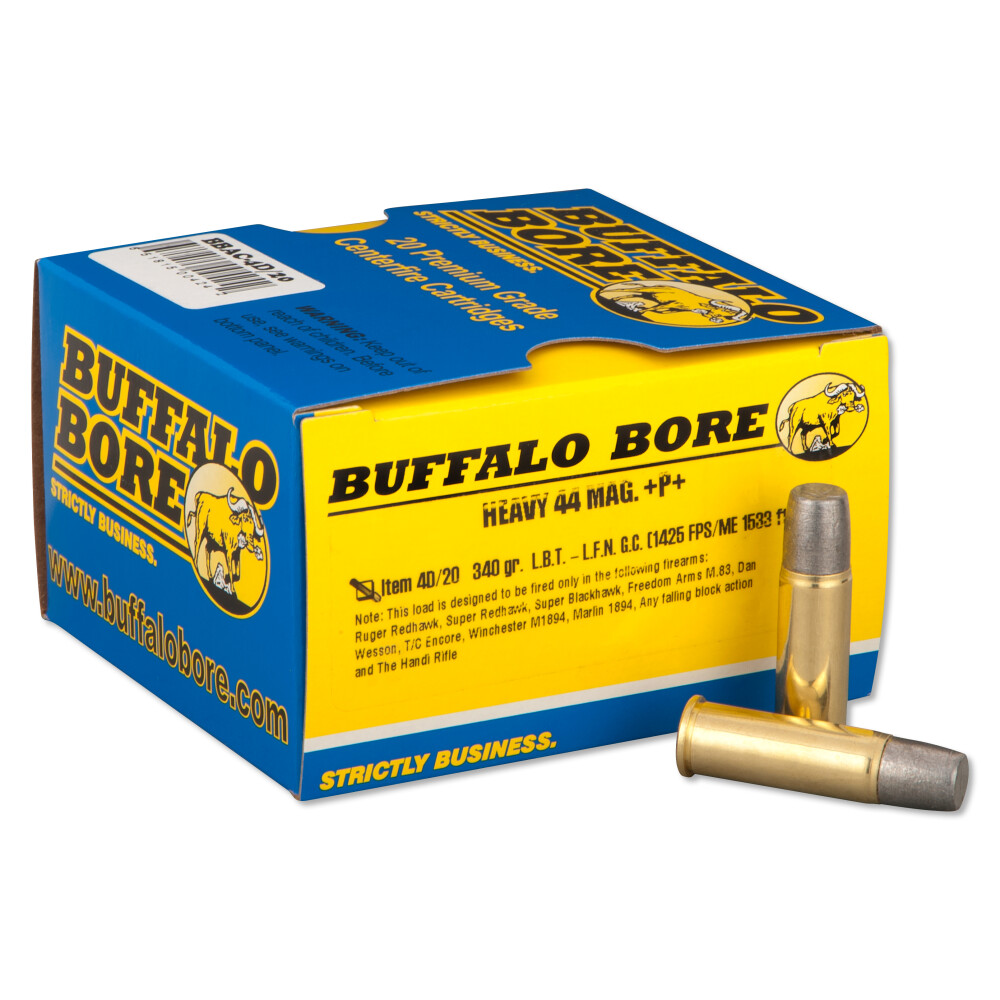 Buffalo Bore .44 Mag +P+ 340 Grain LFN-GC 20 Round Box [FC-651815004242]