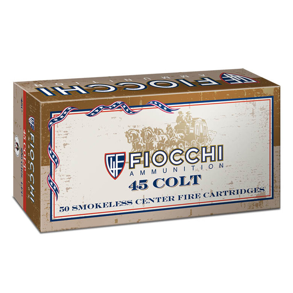 Fiocchi Cowboy Action .45 Long Colt Ammunition 50 Rounds LRN-FP 250 ...