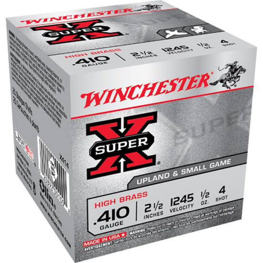 Winchester SuperX Game .410 2-1/2" #4 Shot 1/2oz 25 Rd Box [FC-20892001008]