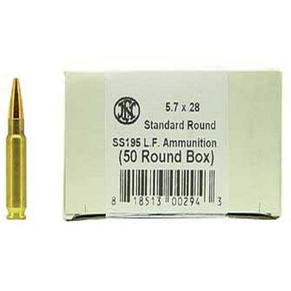 FNH USA SS195LF 5.7x28mm 27 Grain JHP 50 Round Box [FC-818513002943]