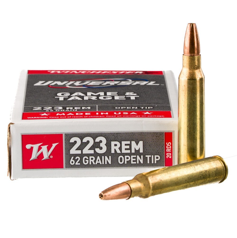 Winchester .223 Remington Ammunition 20 Rounds Open Tip 62 Grains