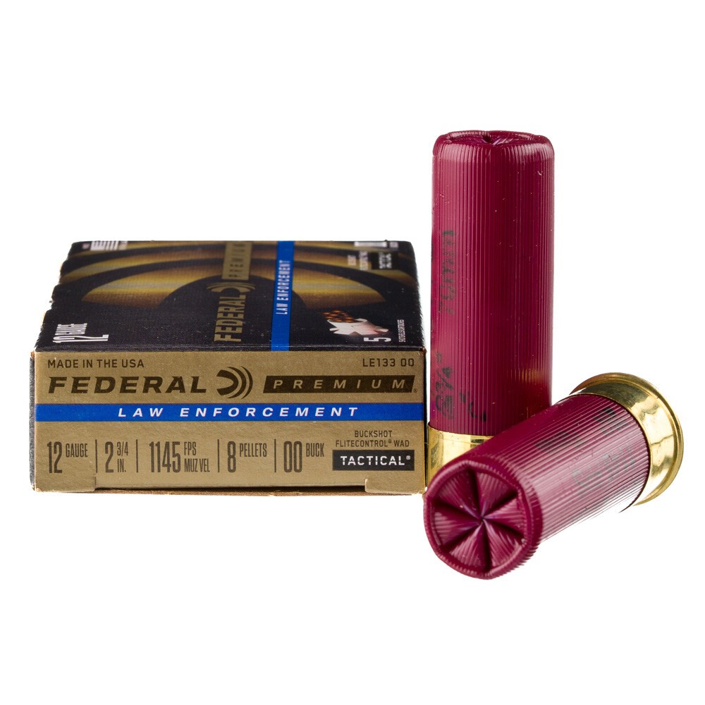 Federal 12 Gauge Shotshell 250 Rounds 2-3/4" 00 Buck 8 Pellets