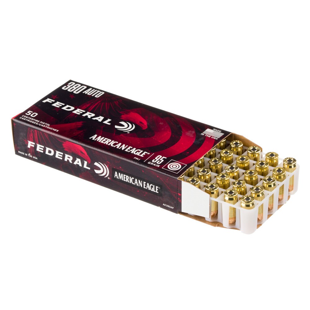 Federal American Eagle .380 ACP Ammo 50rds FMJ 95gr [FC-29465088033]
