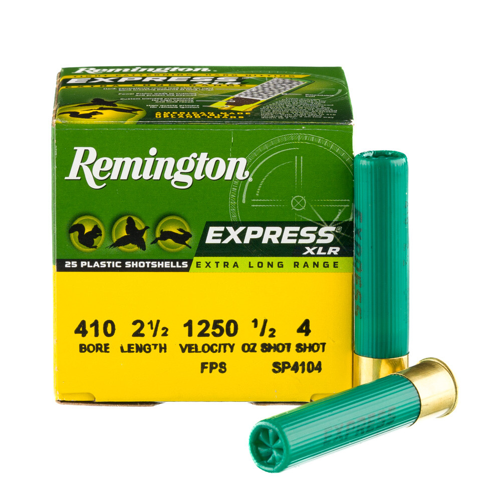 Remington .410 Bore Shotshell 25 Rounds 2-1/2" #4 Shot 1/2 Ounce [FC ...