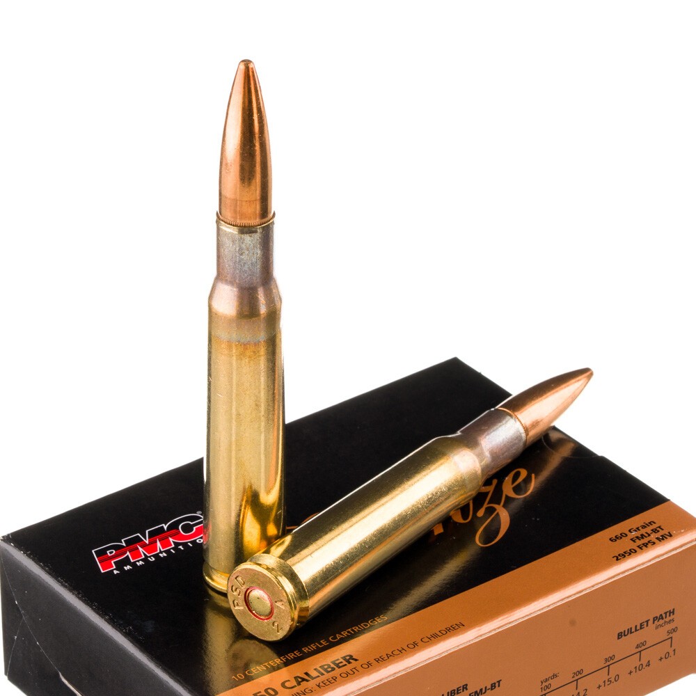 PMC Bronze .50 BMG FMJ Ammo - 200 Rds, 660 Grain