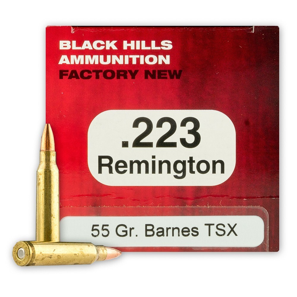 Black Hills .223 Remington Ammunition 50 Rounds Barnes TSX 55 Grain