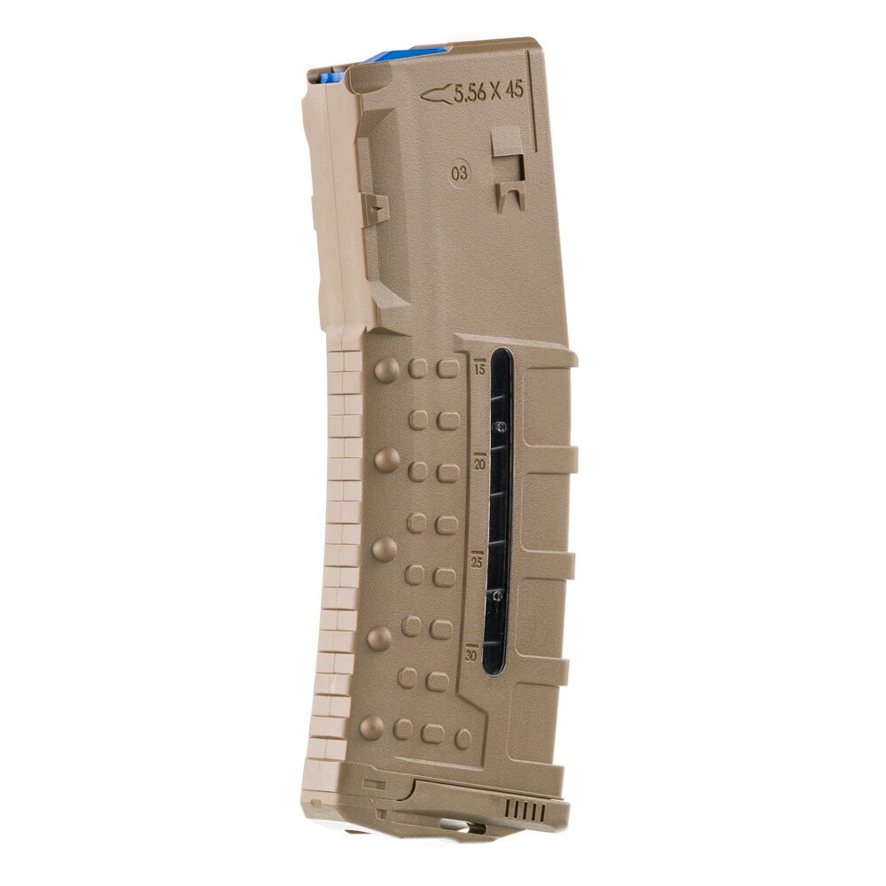UTG AR-15 .223/5.56 Window Mag - 30 Rounds, FDE [4717385557420]