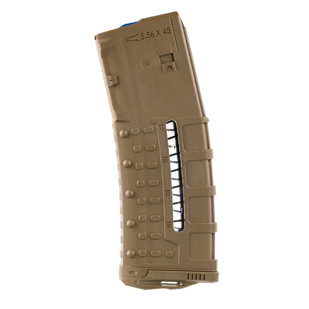 UTG AR-15 .223/5.56 Window Mag - 30 Rounds, FDE [4717385557420]