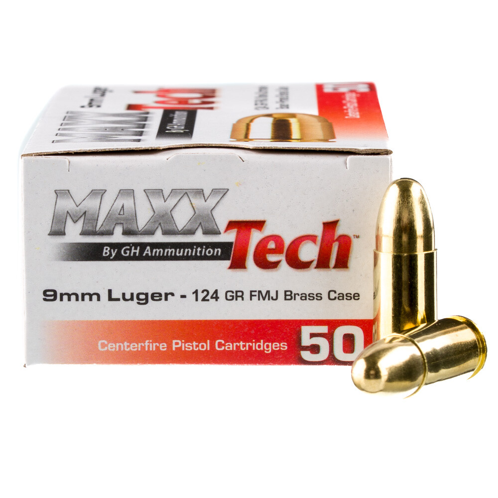 MAXX Tech 9mm Luger Ammunition 500 Rounds FMJ 124 Grains