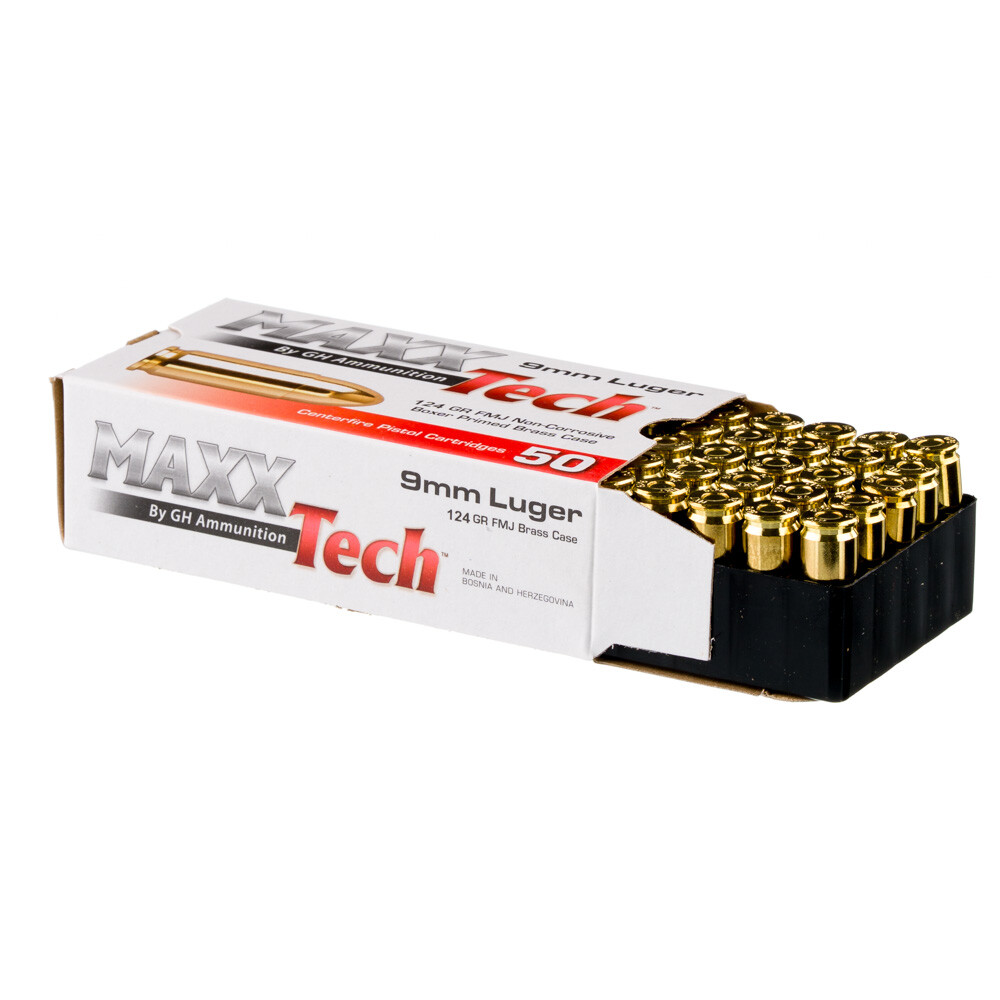 MAXX Tech 9mm Luger Ammunition 500 Rounds FMJ 124 Grains
