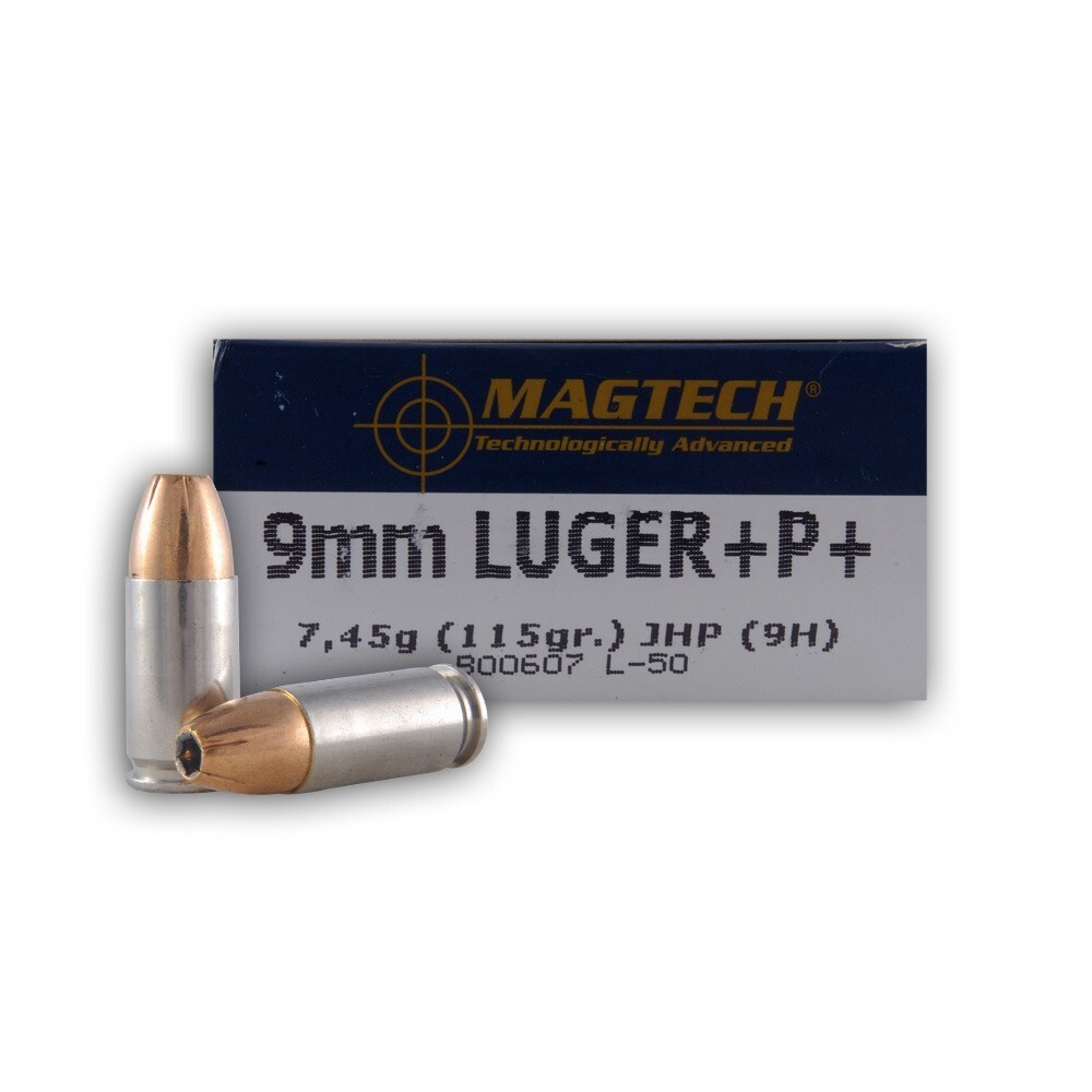 Magtech 9mm +P 115 Grain JHP Ammo 50 Rounds [FC-754908170814]