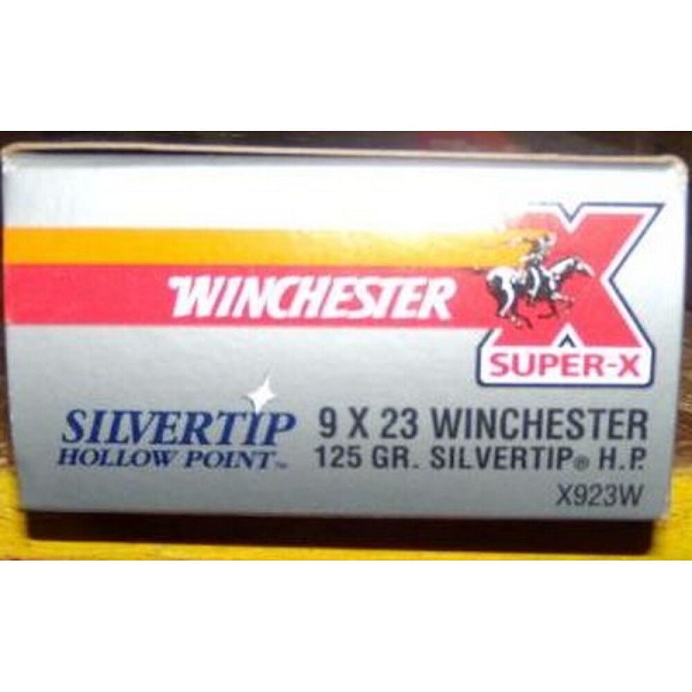 Winchester Super X 9x23 Win Ammunition 50 Rounds 125 Grains Silvertip ...