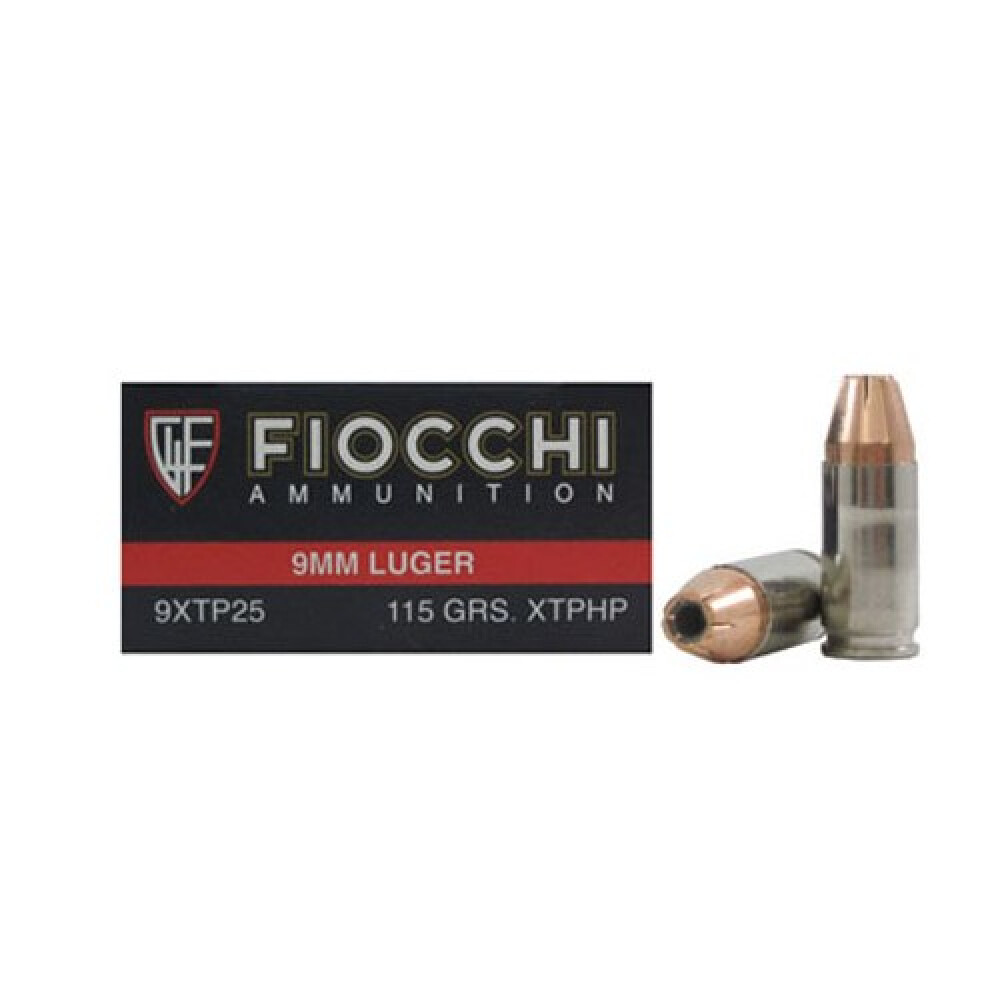 Fiocchi Extrema XTP Self Defense 9mm Luger Ammunition 25 Rounds 115 ...