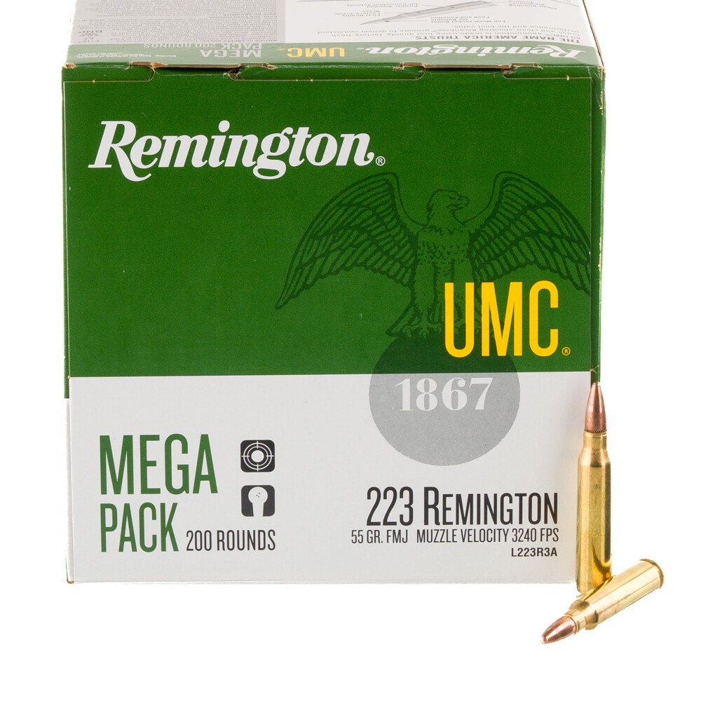 Remington UMC Mega Pack .223 Rem Ammunition 55 Grain FMJ 3240 fps [FC ...