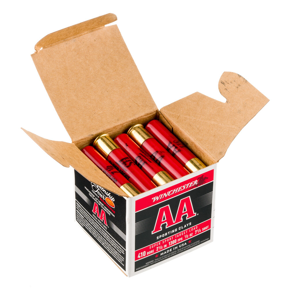 Winchester AA Super Sport .410 Bore Shotshell 25 Rounds 2.5" #7.5 Lead ...