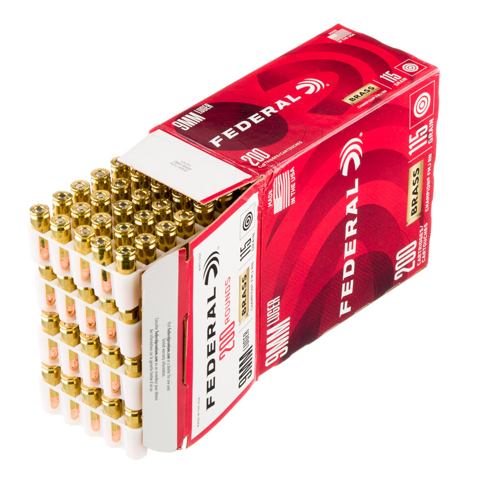 Federal 9mm Ammunition 1000 Rounds FMJ 115 Grains [FC-50004544634214]