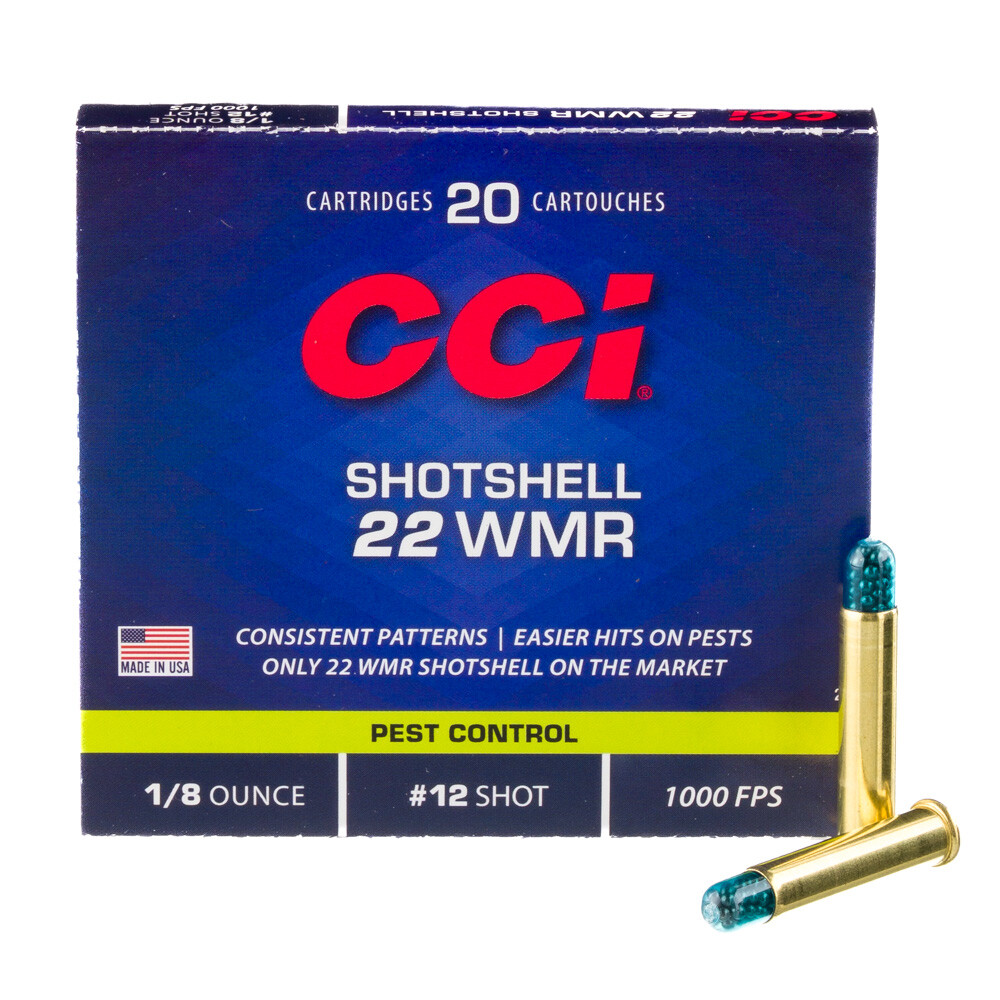 CCI Shotshell .22 WMR Ammunition 20 Rounds #12 Shot 52 Grain 1,000 Feet ...