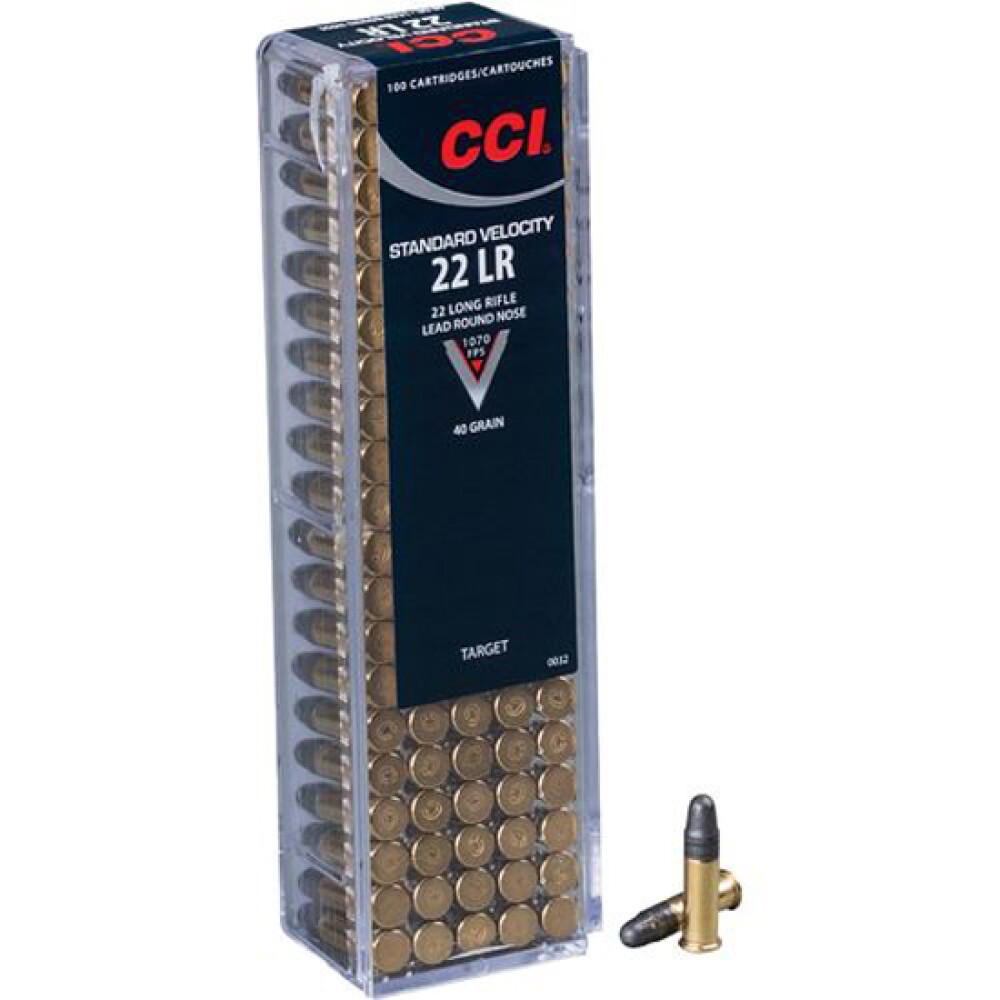 CCI Standard Velocity .22 LR Ammo 100rds LRN 40gr [FC-76683000323]