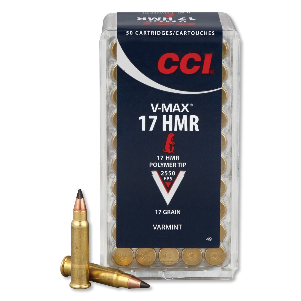 CCI Varmint .17 HMR Ammunition 50 Rounds Polymer Tip V-MAX 17 Grain [FC ...
