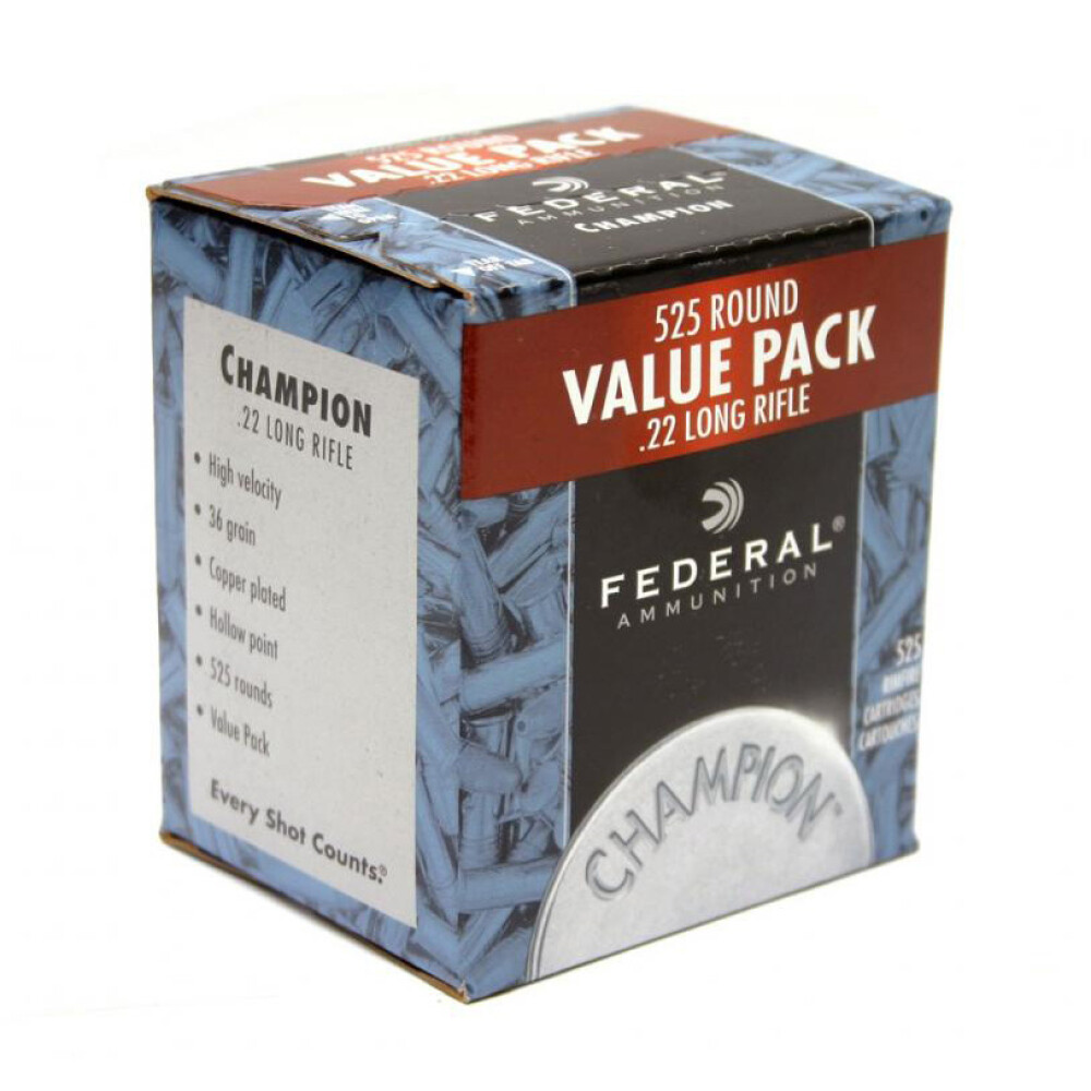 Federal Champion .22 Long Rifle Ammunition 5250 Rounds CPHP 36 Grain ...