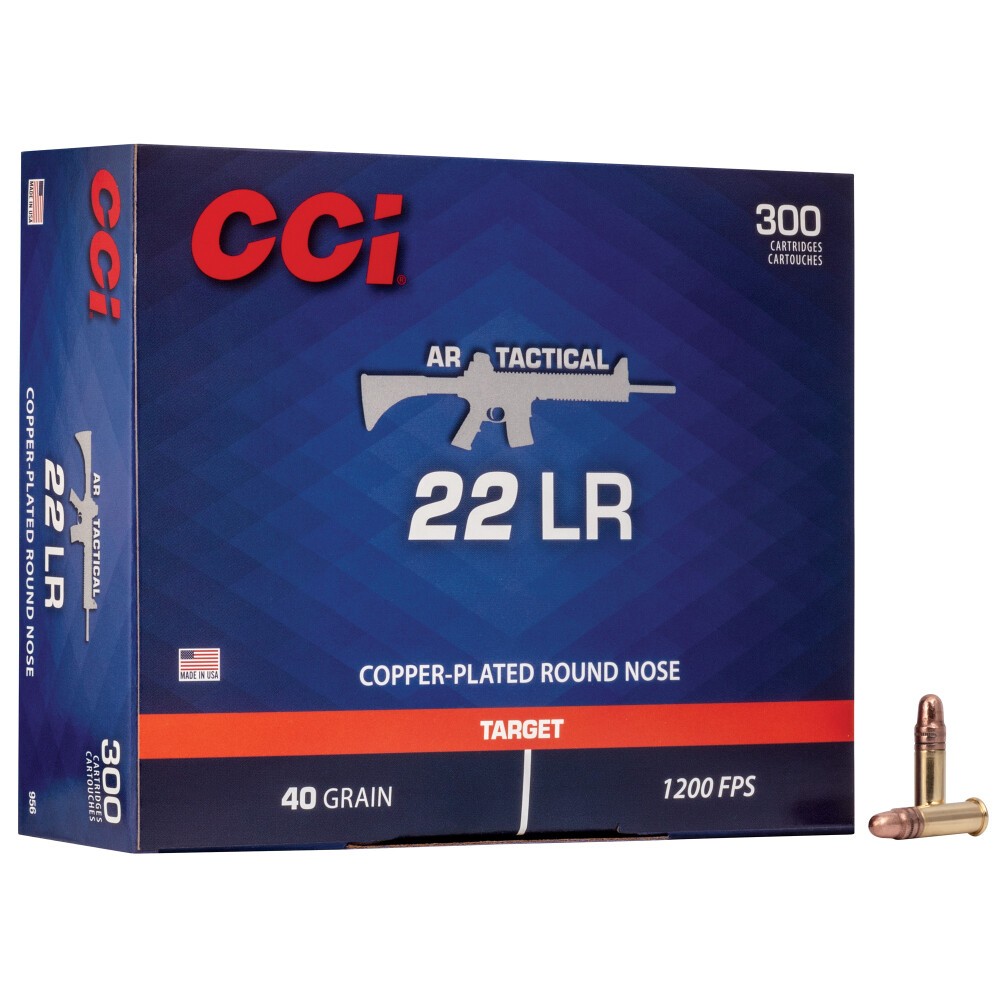 CCI AR Tactical .22 Long Rifle Ammunition 300 Rounds CPRN 40 Grain [FC ...