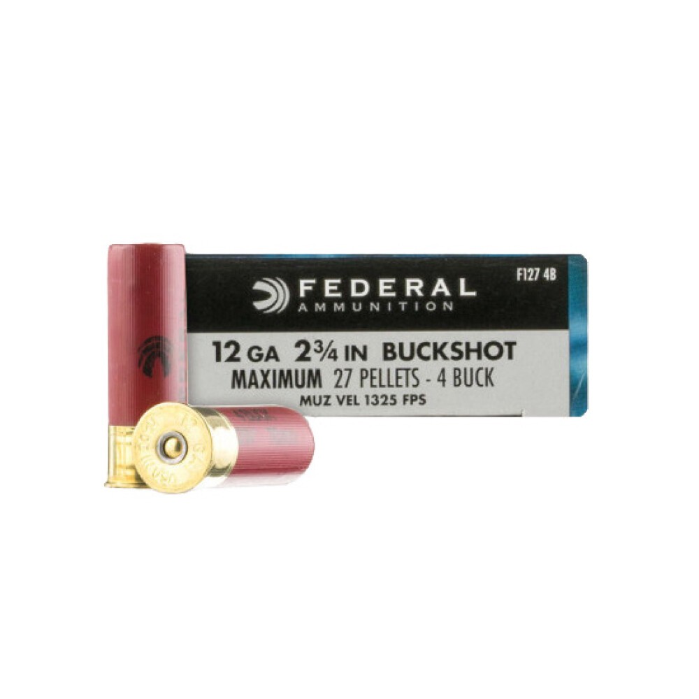 Federal Power-Shok 12 Gauge Shotshell 250 Rounds 2 3/4" #4 Buck 27 ...