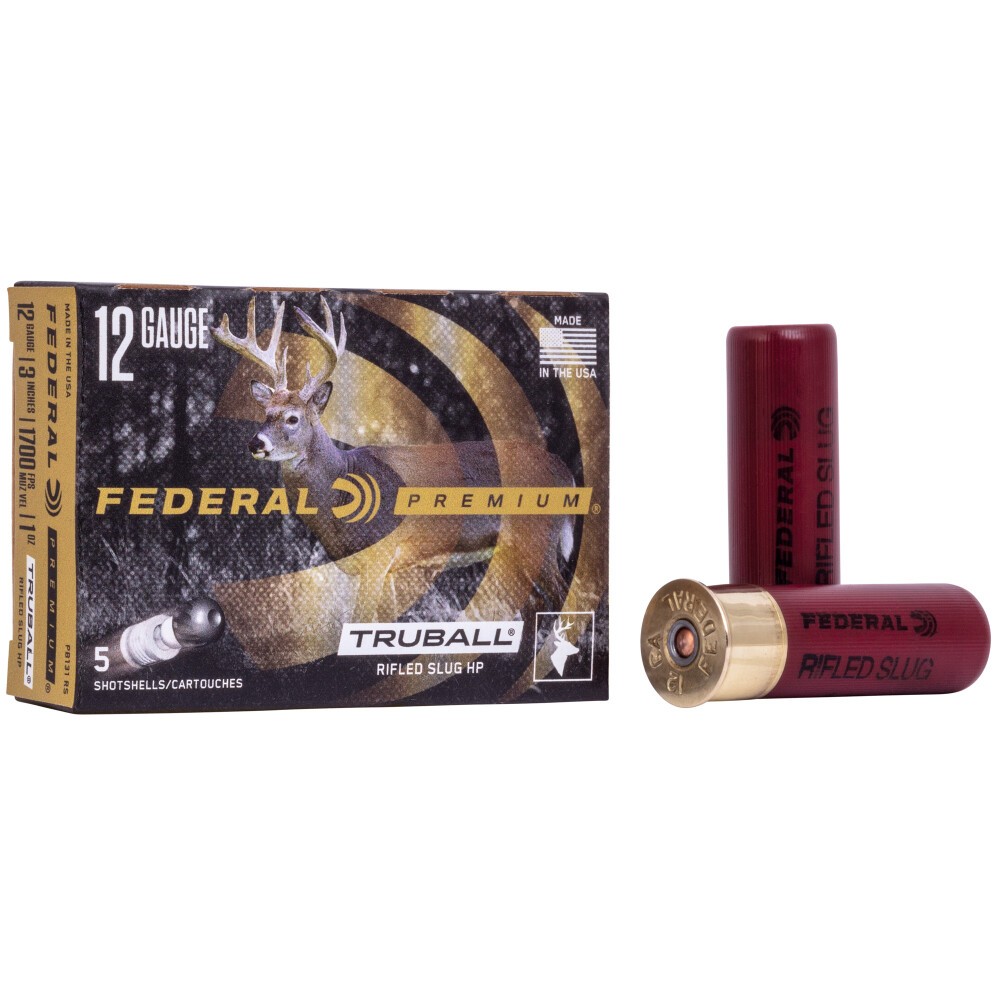 Federal Vital-Shok 12 Gauge Shotshell 5 Rounds 3" TruBall Rifled Slug 1 ...