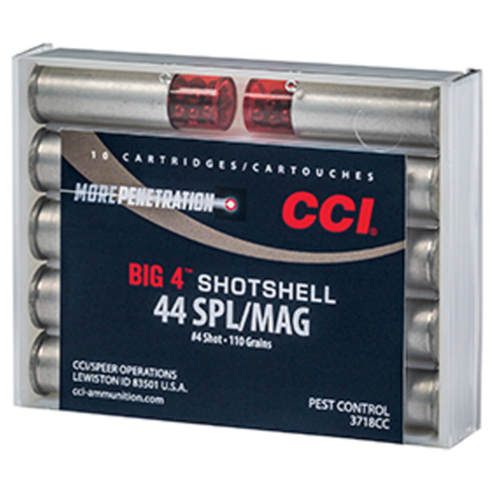 CCI .44 Special/.44 Magnum Ammunition 10 Rounds Shotshell #4 Lead Shot ...
