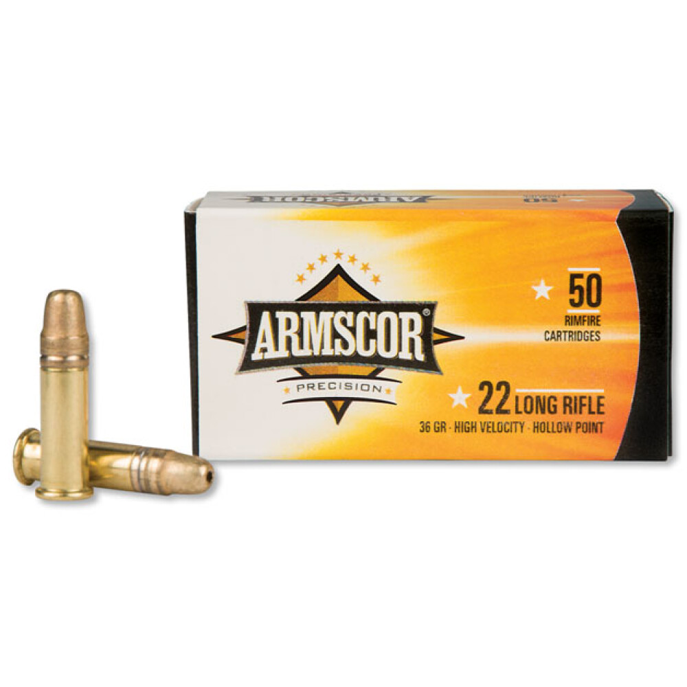 Armscor Precision .22 Long Rifle Ammunition 50 Rounds HP 36 Grain High ...