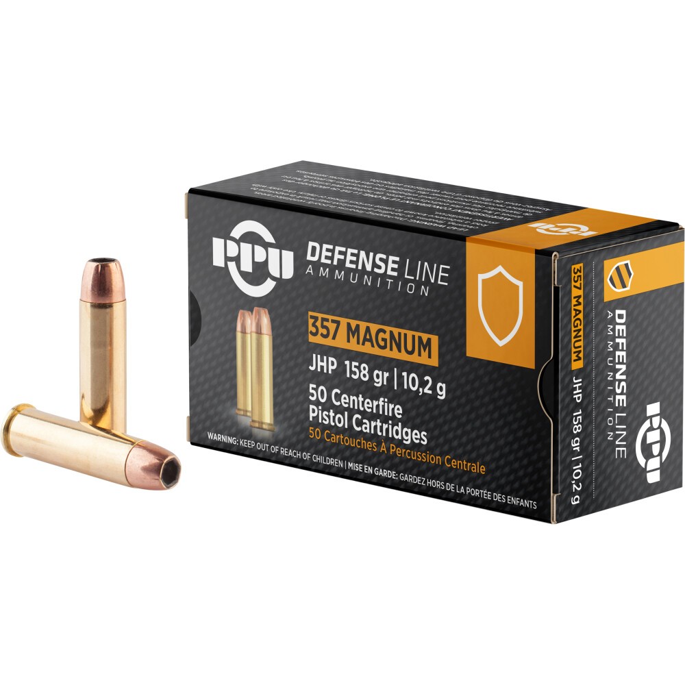 Prvi Partizan Defense .357 Magnum Ammunition 50 Rounds JHP 158 Grain ...