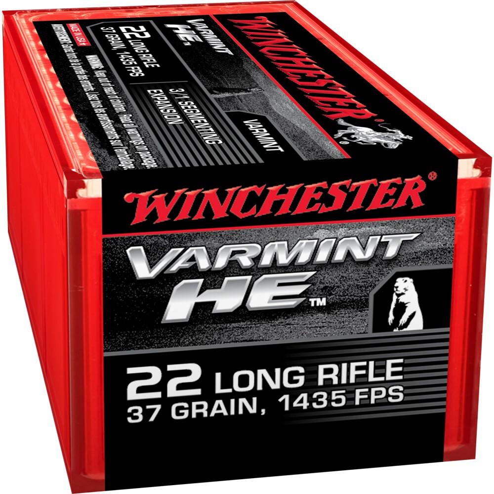 Winchester Varmint HE .22LR Ammo 50 Rounds 37 Grain 3/1 Segmenting ...
