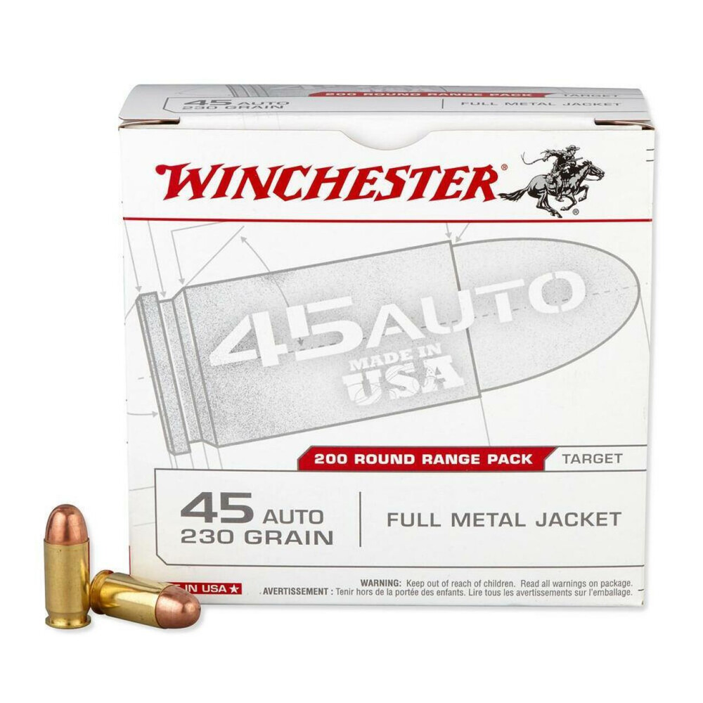 Winchester USA .45 ACP Ammunition 600 Rounds FMJ 230 Grain [FC-20892221864]