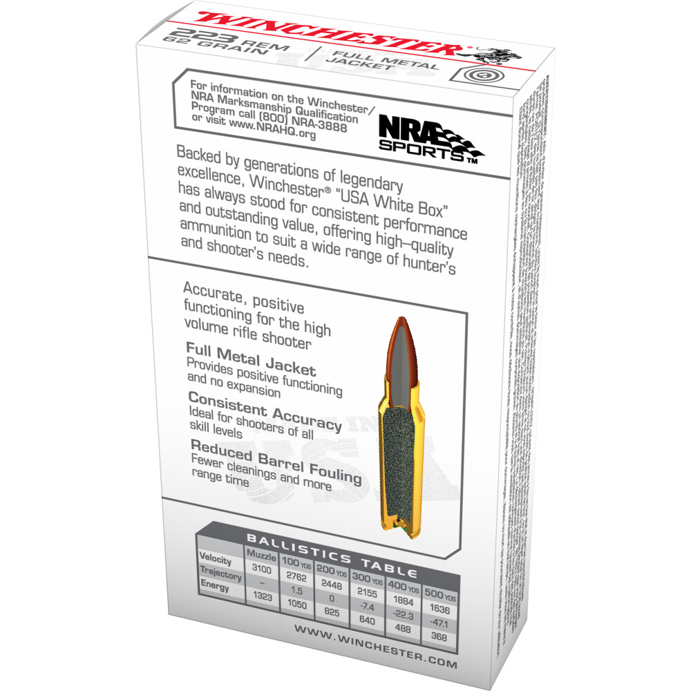 Winchester USA .223 Rem Ammo 1000 Rnds FMJ 62 Gr [FC-50020892213130]