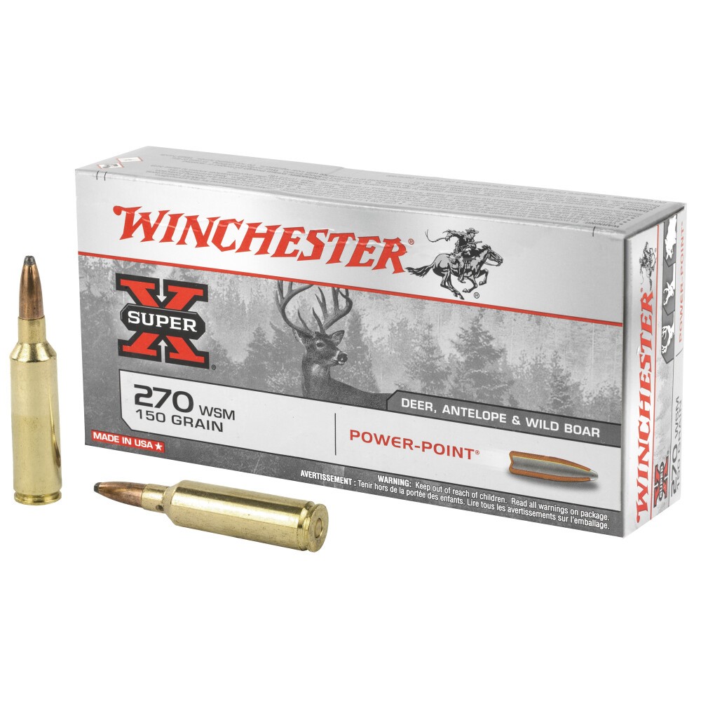 Winchester Power-Point .270 WSM Ammunition 20 Rounds JSP 150 Grain [FC ...