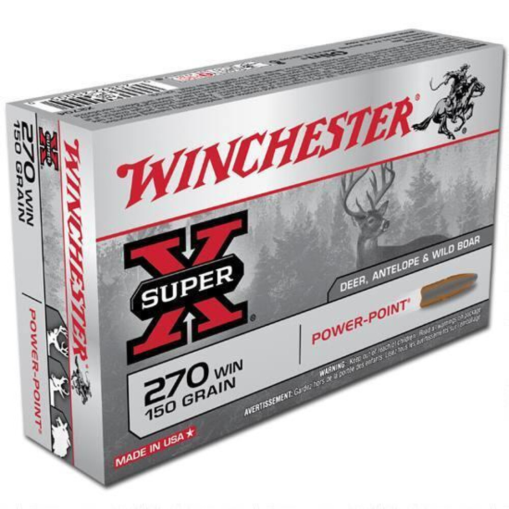 Winchester Power Point .270 Win Ammunition 20 Rounds JSP 150 Grains [FC ...