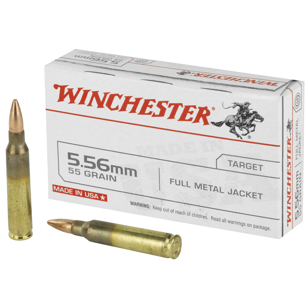 Winchester USA 5.56 NATO Ammo - 55 Grain FMJ, 20 Rds [FC-20892201880]