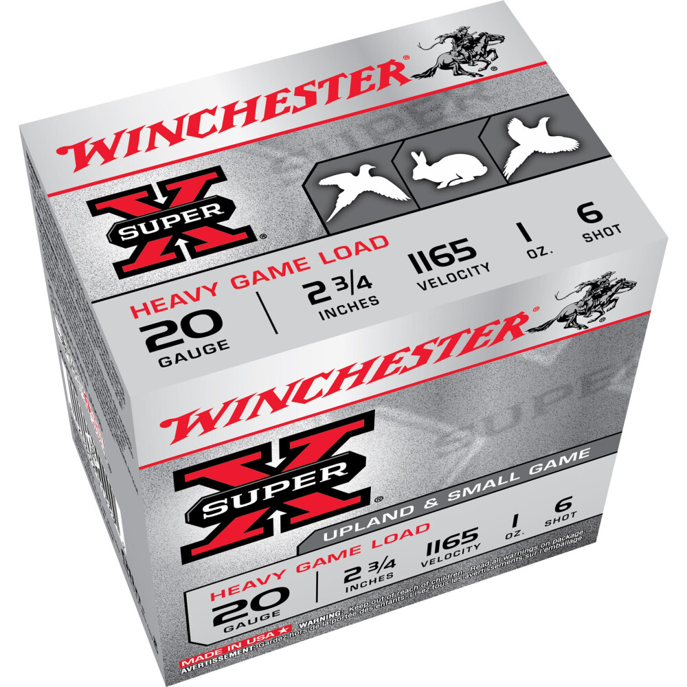 Winchester Super-X Heavy Game Load Shot Shells 250 Rounds 20 Gauge 2-3/ ...