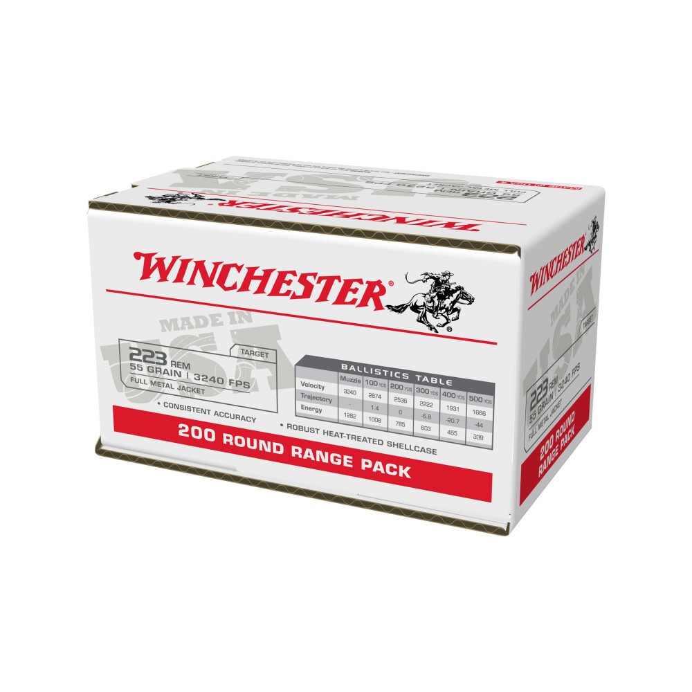 Winchester Lake City .223 Rem 55gr FMJ – 200-Rnd Box [FC-20892225022]