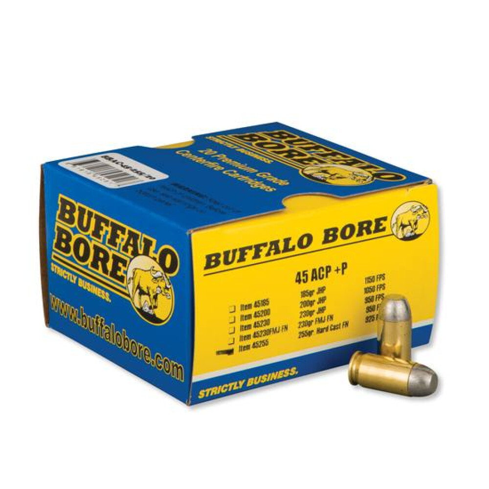 Buffalo Bore Outdoorsman .45 ACP +P Ammunition 20 Rounds Lead HCFN 255 ...