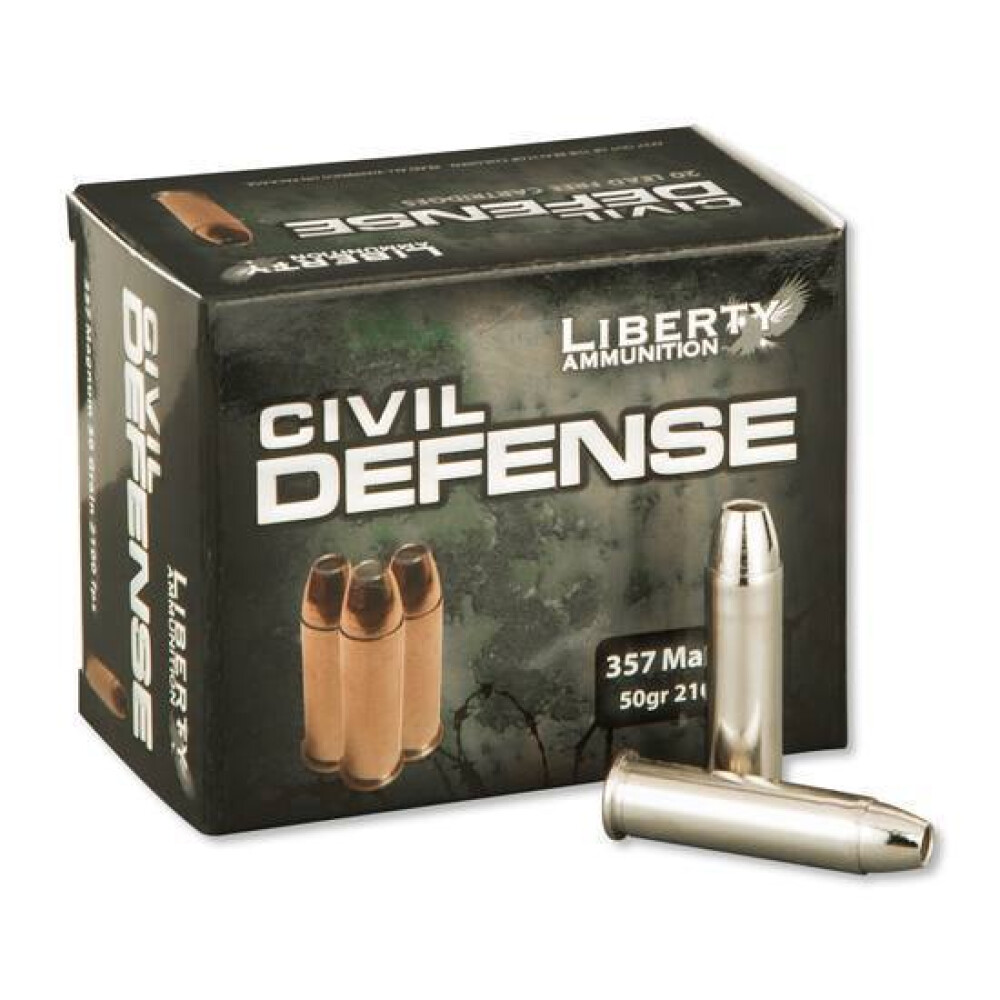 Liberty Civil Defense .357 Magnum Ammunition 20 Rounds Copper HP 50gr ...