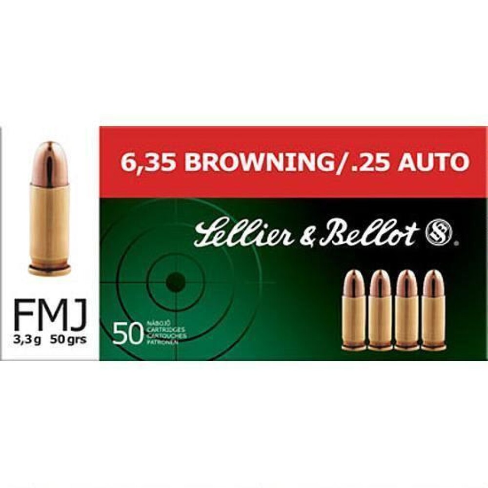 Sellier & Bellot .25 ACP 50gr FMJ 50rds SB25A [FC-754908500000]