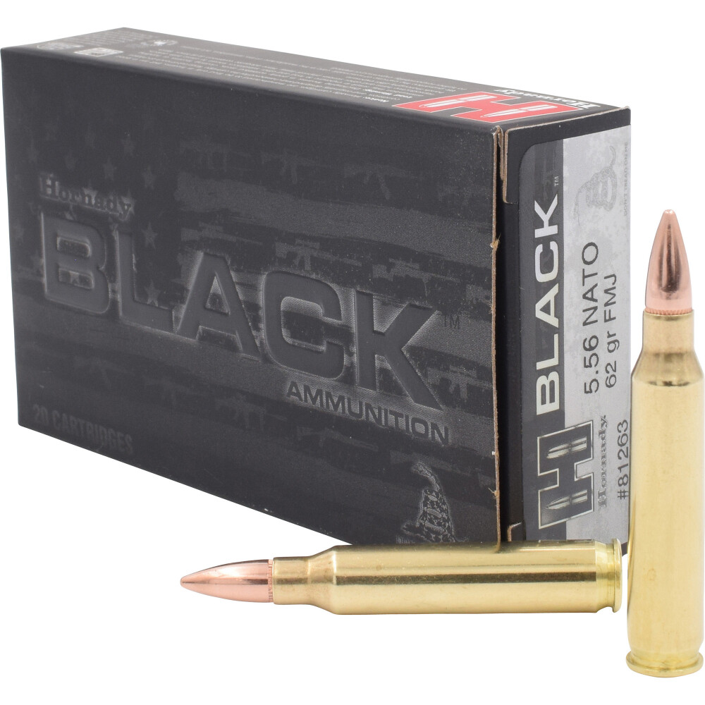 Hornady BLACK 5.56 NATO Ammunition 200 Rounds FMJ 62 Grain
