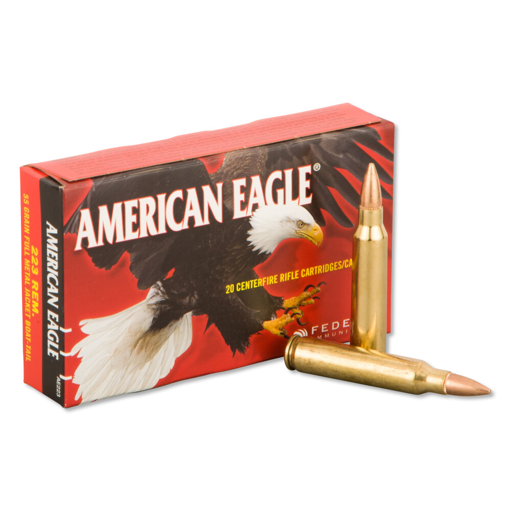 Federal American Eagle .223 Rem Ammo - 55 Grain FMJBT [FC-29465084820]