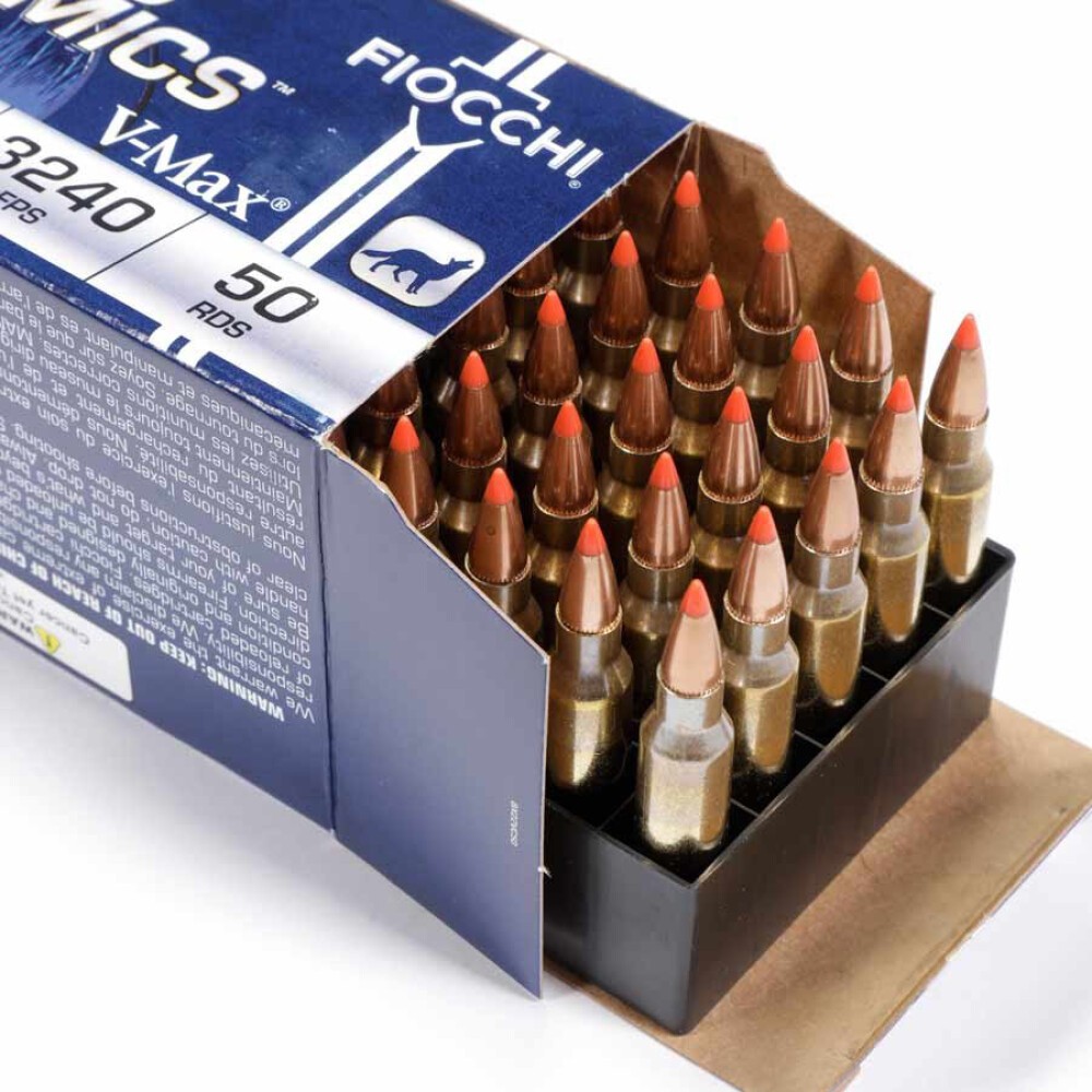Fiocchi Field Dynamics 223 Rem Ammo 50 Grain Hornady V-Max Polymer Tip ...