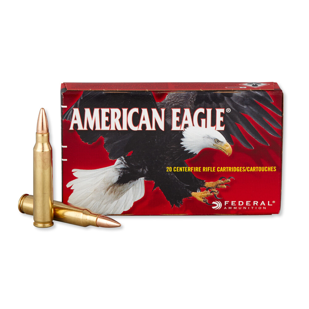 Federal American Eagle .223 Remington Ammunition 500 Rounds FMJ-BT 62 ...