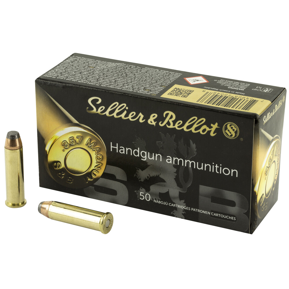 Sellier & Bellot .357 Magnum Ammunition 50 Rounds SJSP 158 Grain [FC-754908500468]