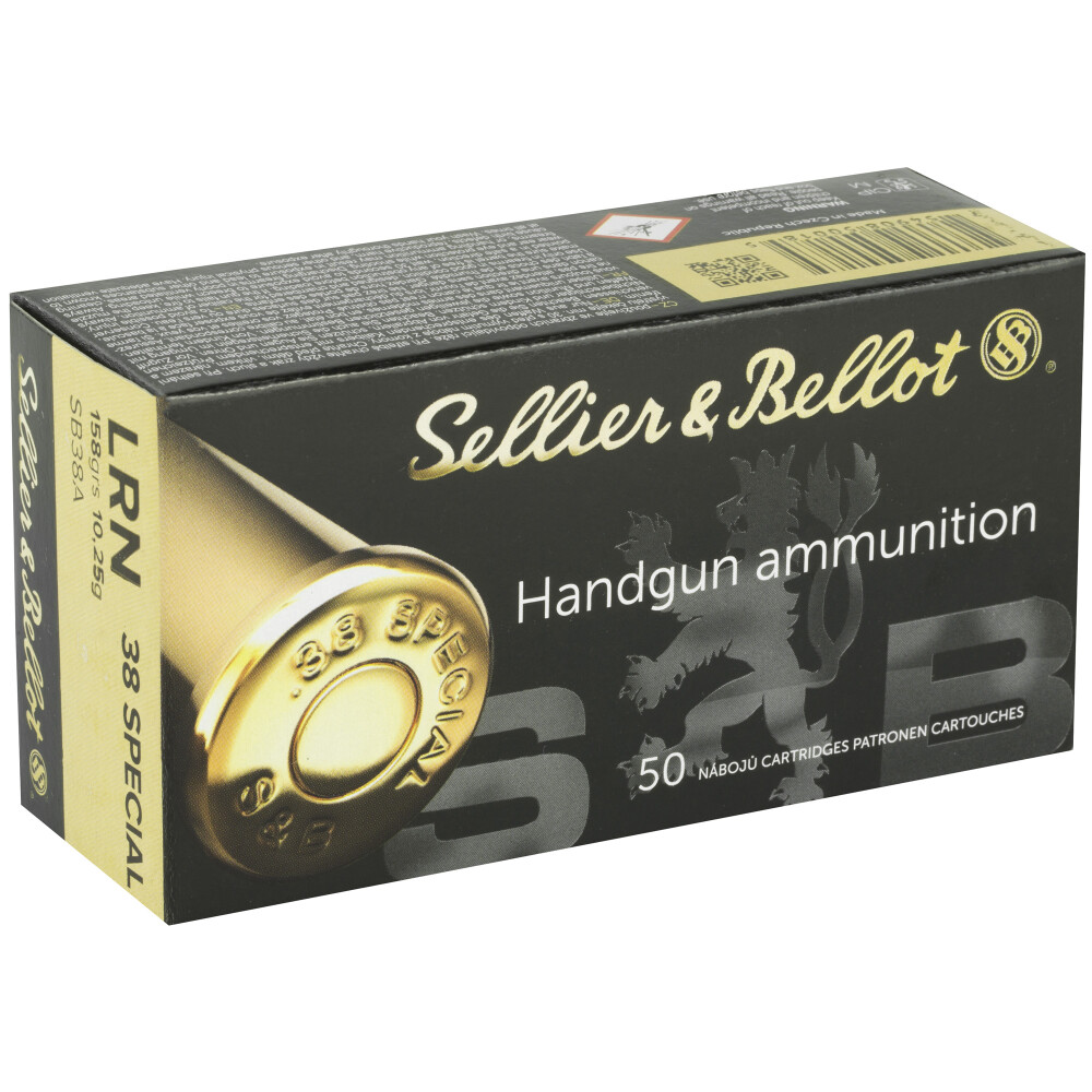 Sellier & Bellot .38 Special Ammunition 50 Rounds LRN 158 Grain [FC-754908500185]